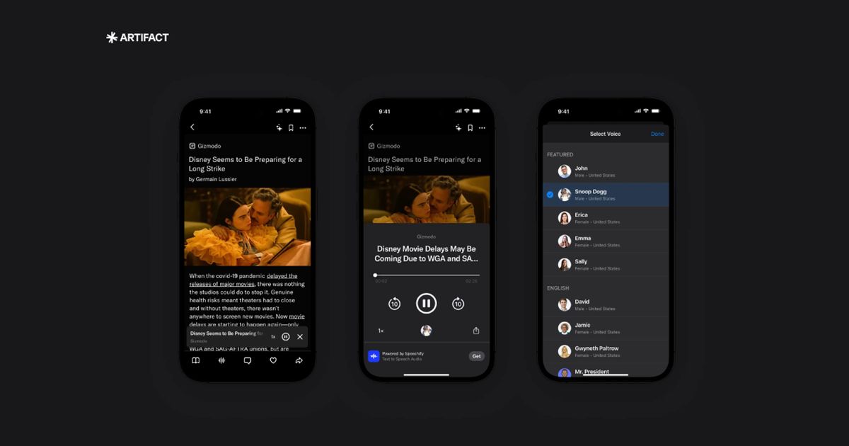 Artifact App integrates AI-Powered Text-to-Speech feature in ...