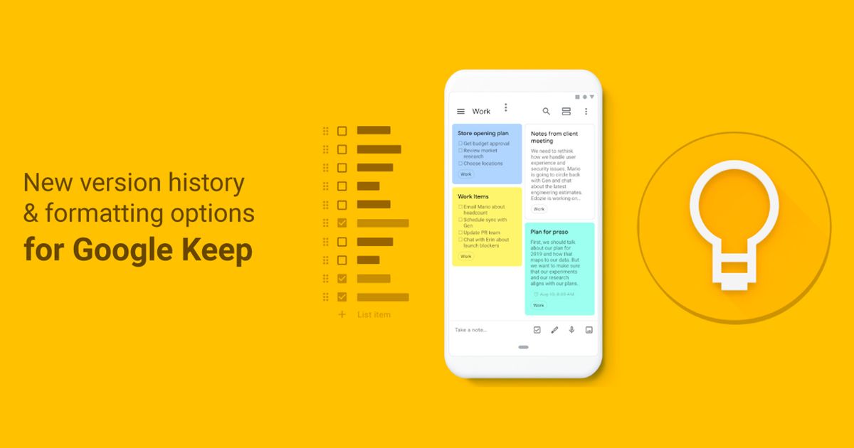 Google Keep introduces version history and text formatting features for ...