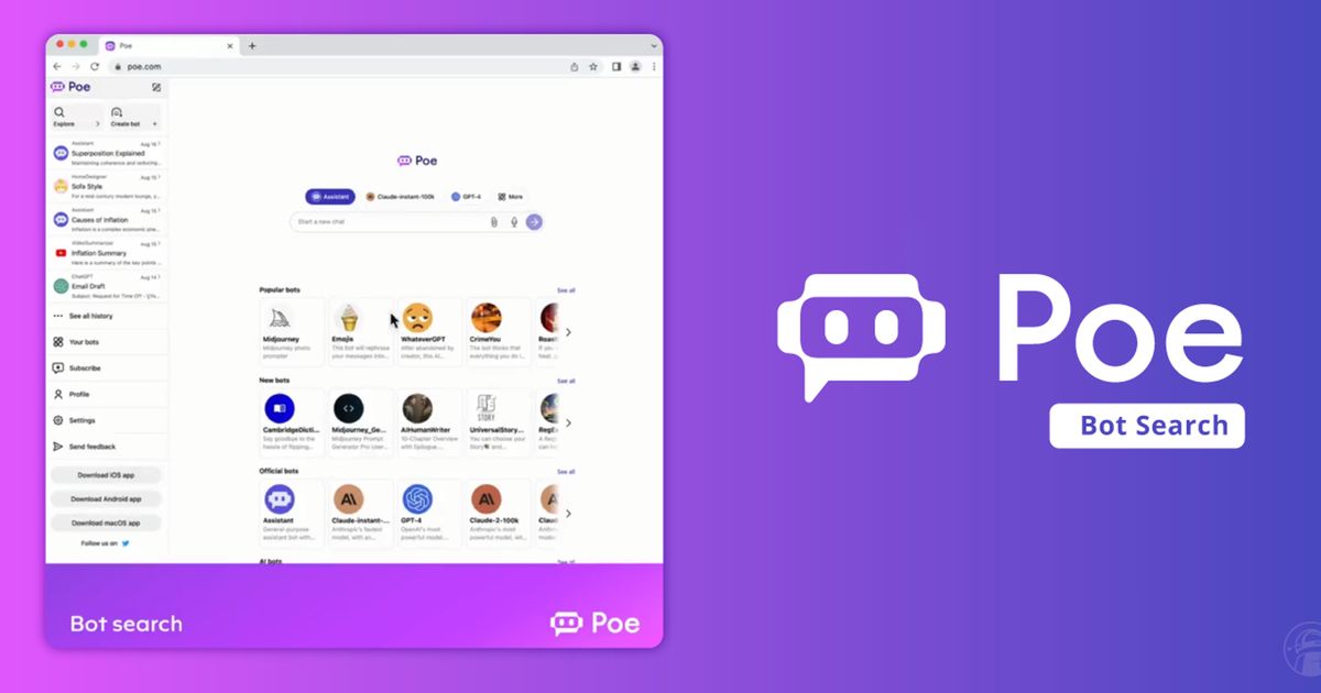 Poe AI Chatbot adds a custom bot search function and new Enterprise ...