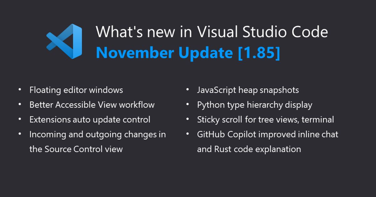 Microsoft rolls out Visual Studio Code 1.85 with new features and ...