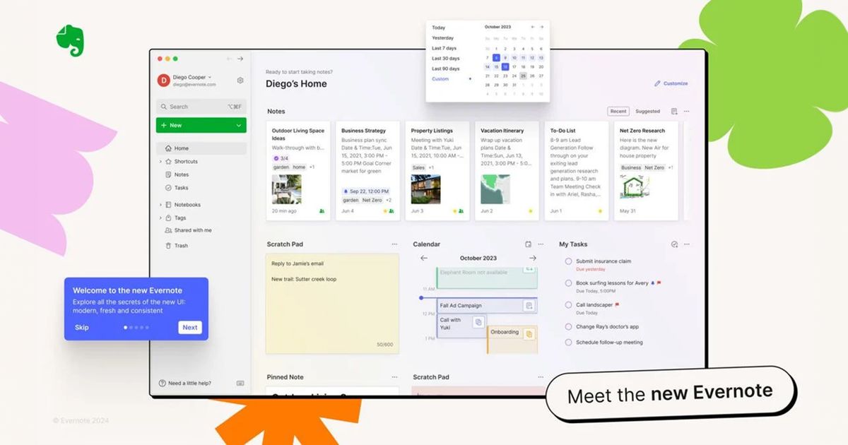 Evernote unveils interface overhaul for enhanced user experience and ...