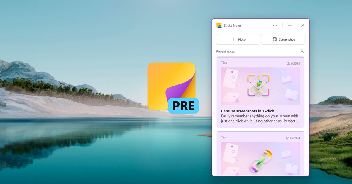 Microsoft unveils major update for Sticky Notes, adds screenshot tool ...