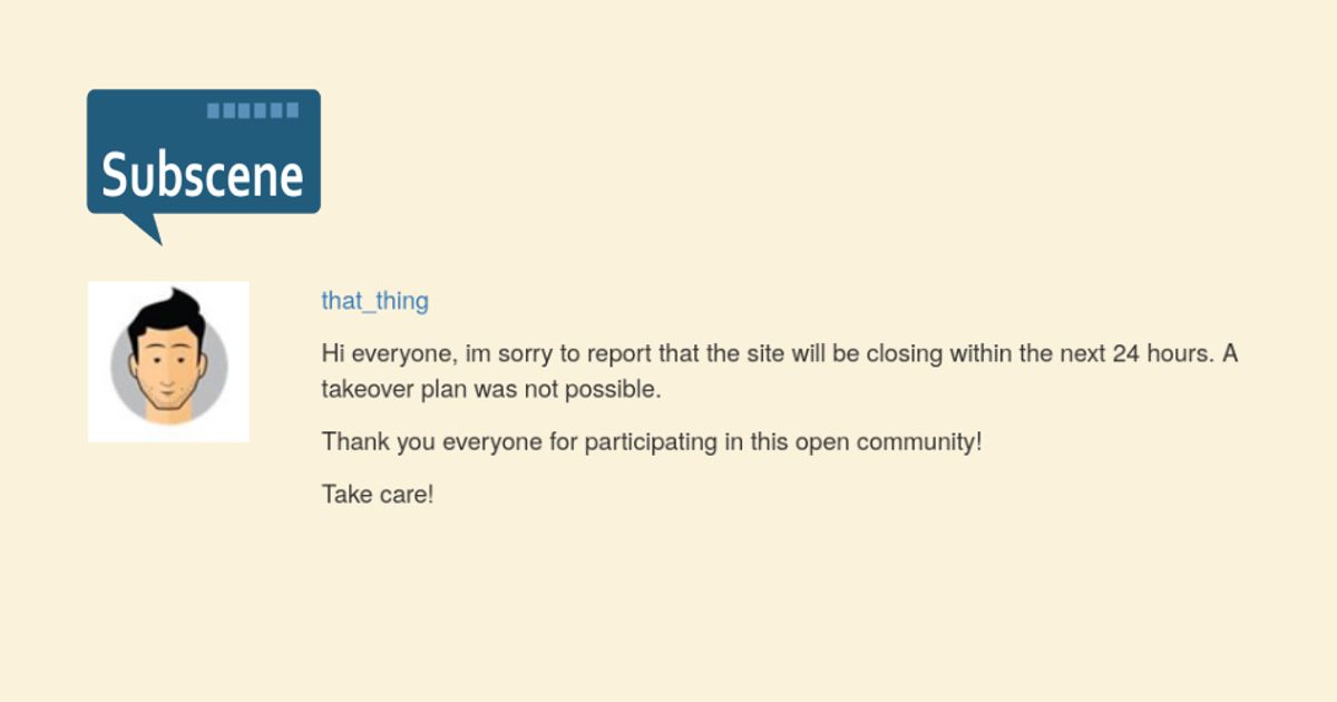 Popular subtitles platform Subscene announces sudden shutdown, leaving ...