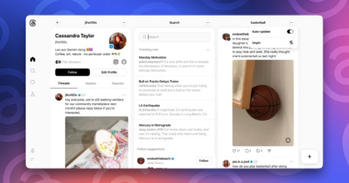 Threads unveils new TweetDeck-style desktop experience for power users ...