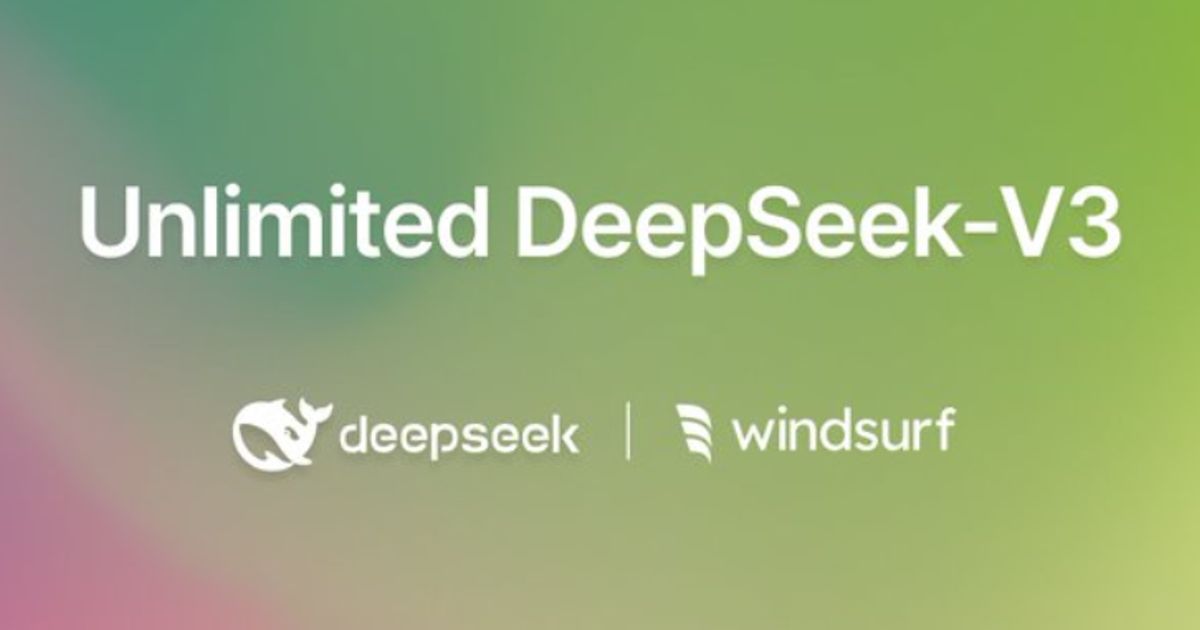 Windsurf Editor now offers unlimited access to DeepSeek-V3 in select ...