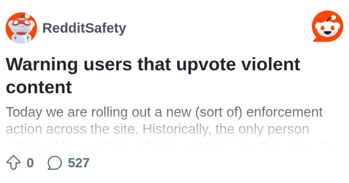 Reddit implements warnings for upvoting violent content | AlternativeTo