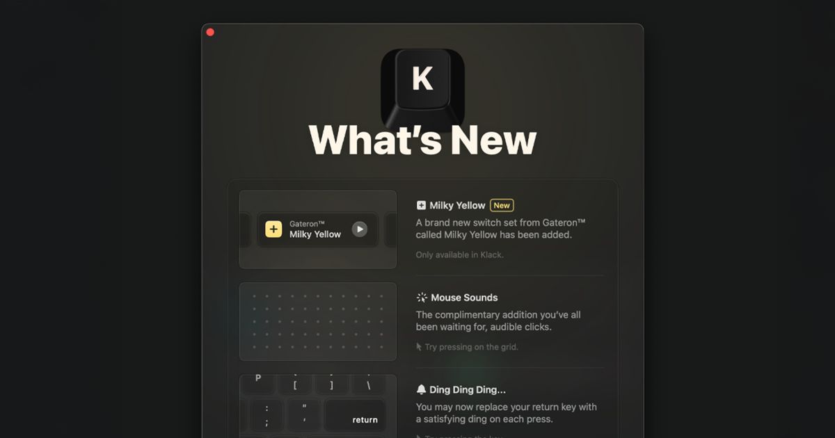 Klack introduces new Milky Yellow Switch set and new Mouse Click sounds ...