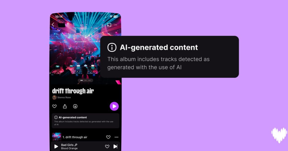 Deezer says 44% of daily uploads are AI-generated, but only represent ≈ ...