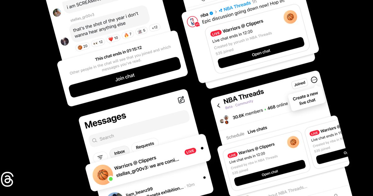 Meta brings live chats on Threads for real-time group discussions ...