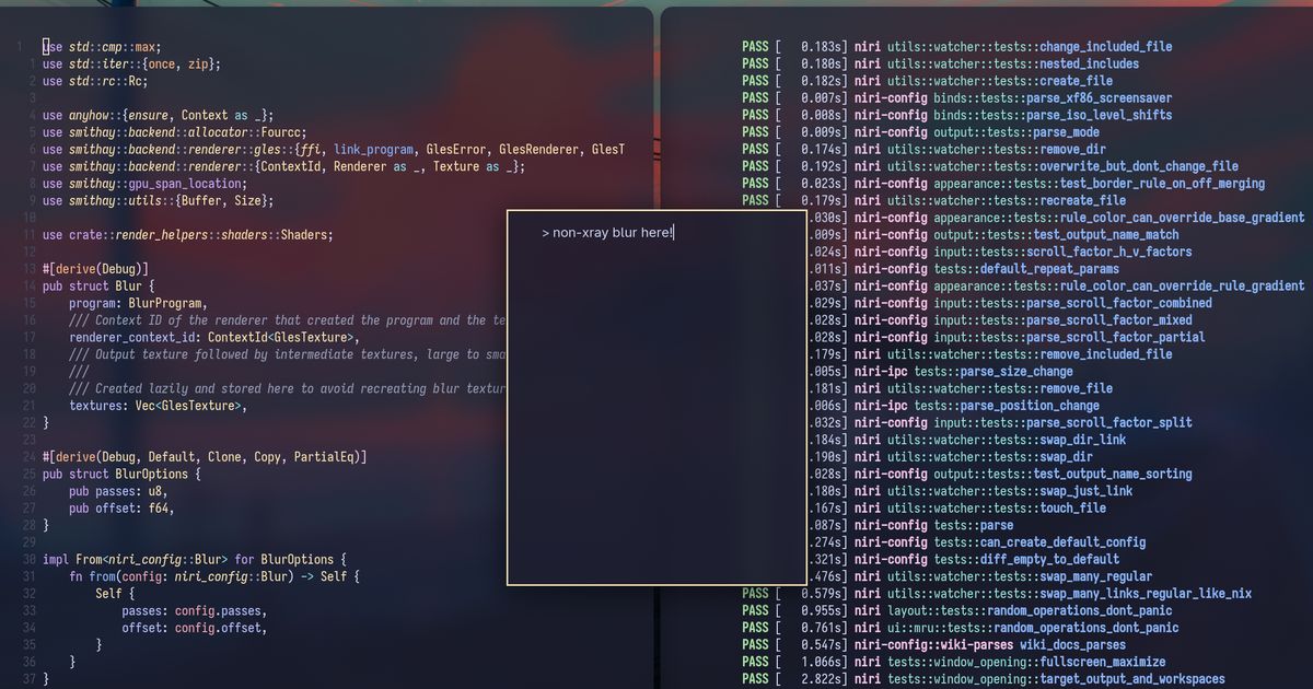 Wayland compositor Niri 26.04 adds blur effects, pointer warping, and ...