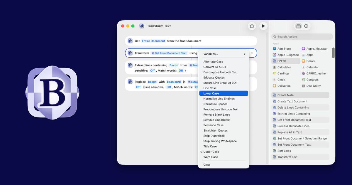 BBEdit 16 brings in-image text search, expanded Shortcuts, project ...