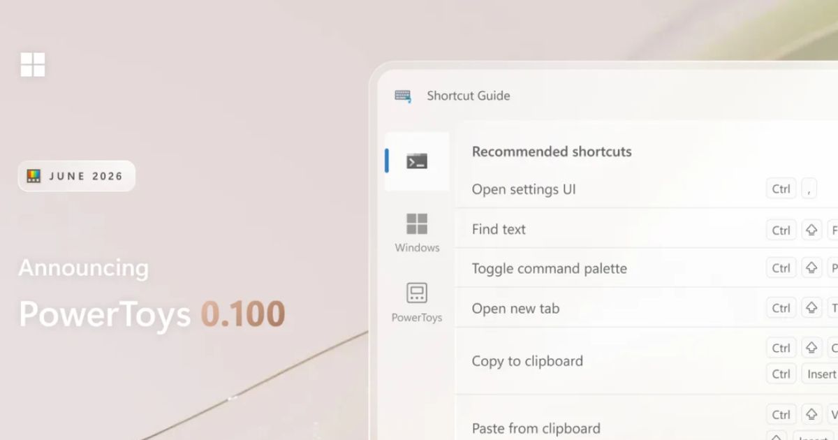 PowerToys 0.100 (not 1.0) launches with redesigned Shortcut Guide and ...