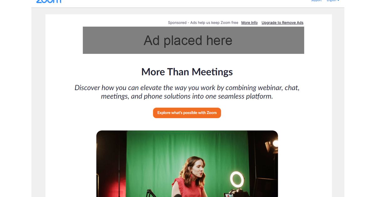 Zoom implements ads for free Basic tier | AlternativeTo