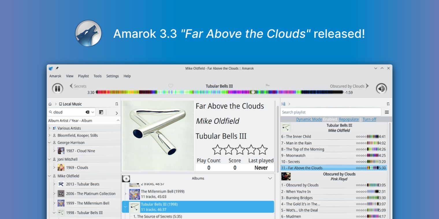 Music player Amarok 3.3 released with Qt6/KF6 support, GStreamer audio ...