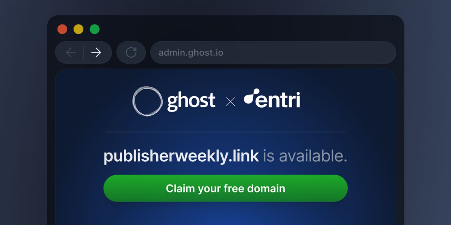 Ghost(Pro) adds free .link domains and automated setup with Entri ...