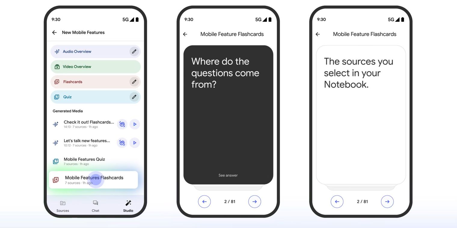 NotebookLM mobile app launches flashcards and quizzes tools | AlternativeTo