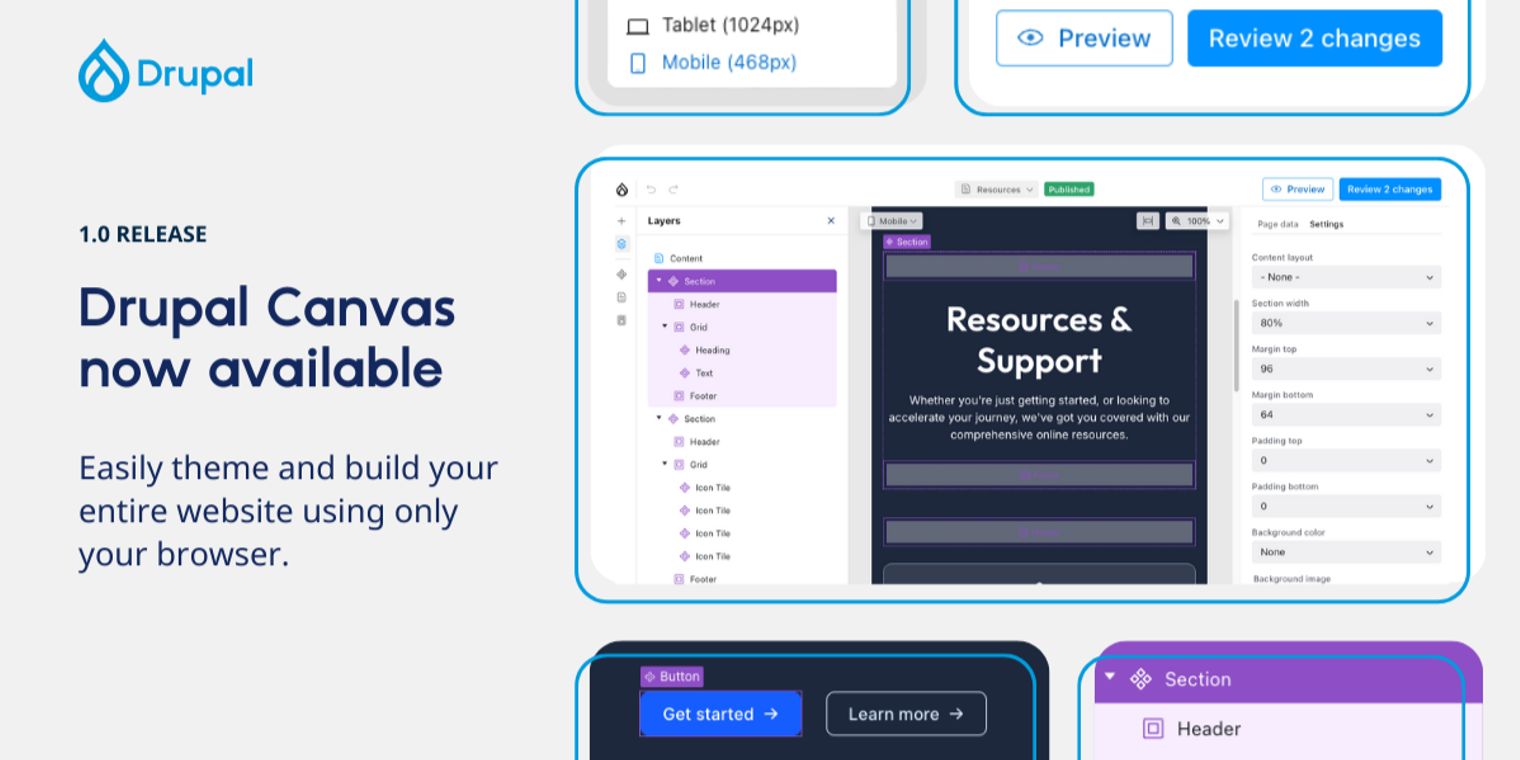 Drupal introduces Canvas, a visual builder for easier and more flexible ...
