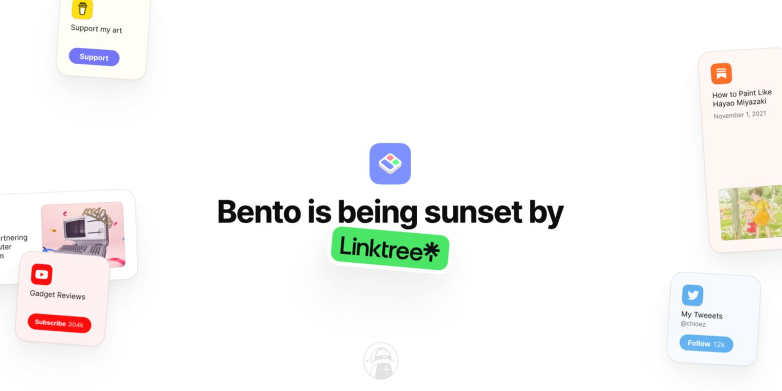 Bento to shut down in 2026 as Linktree takes over and offers migration path | AlternativeTo