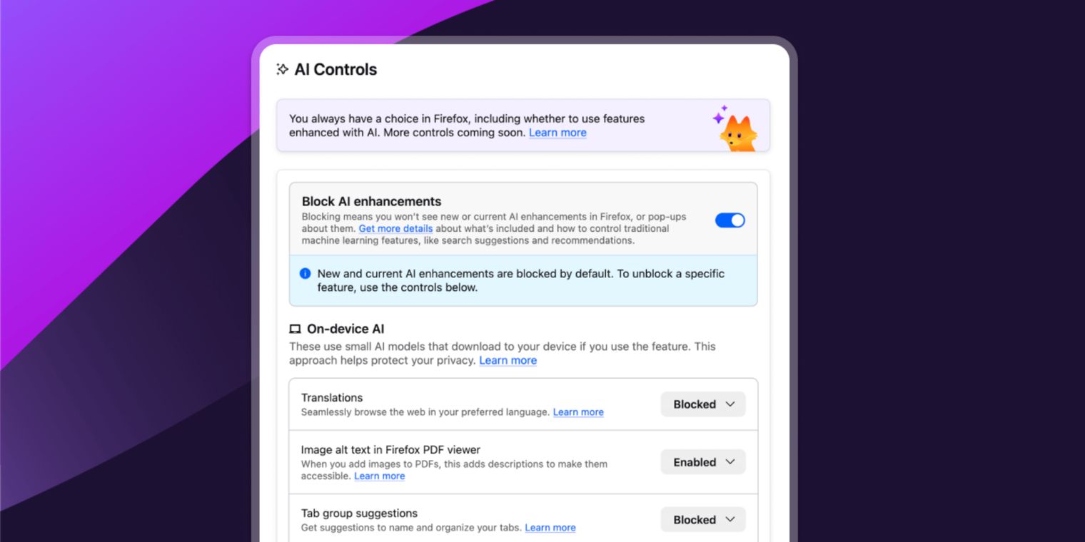 Firefox 148 has been released and finally introduces an AI controls ...