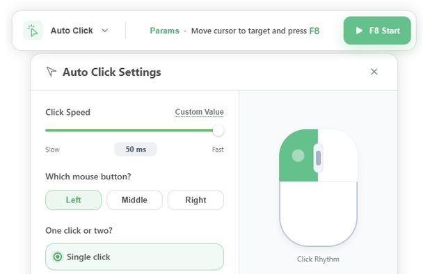 Actus Auto Clicker: Hover your target and press F8 to start or stop ...