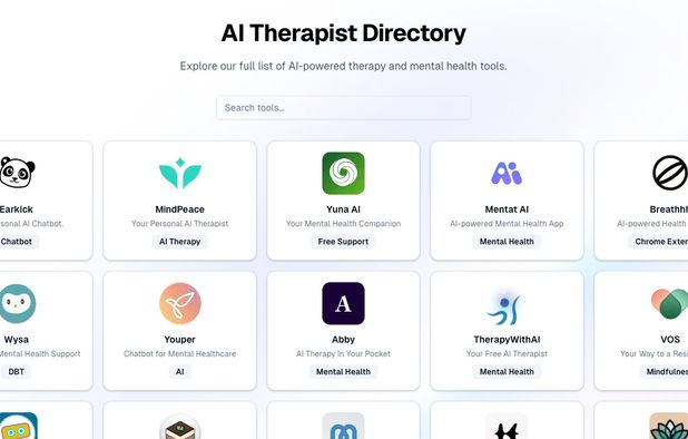 Best AI Therapy: Curated directory of AI-driven therapy apps to support ...