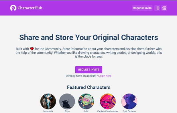 CharacterHub: A social network designed for original characters, fan ...