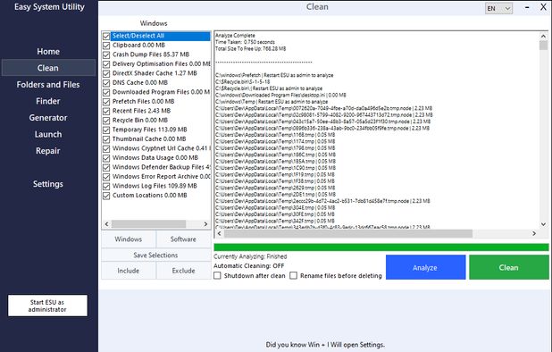 Easy System Utility: Free PC cleaner and Windows optimization tool that ...