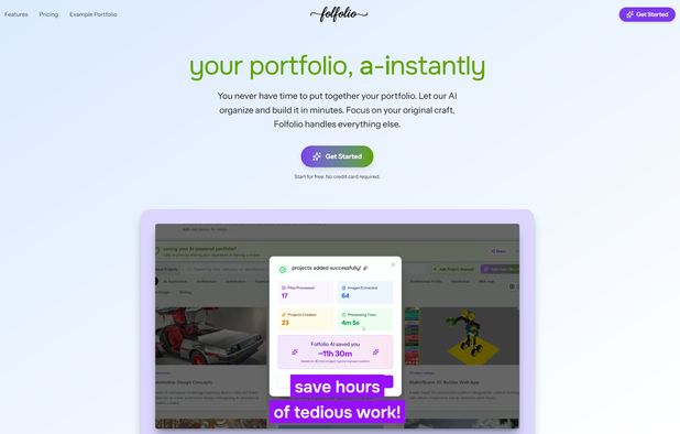 Folfolio: AI-powered creative portfolio builder that automatically ...