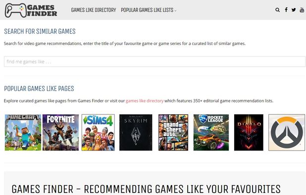 Games Finder: (gameslikefinder) is a video game recommendation website ...