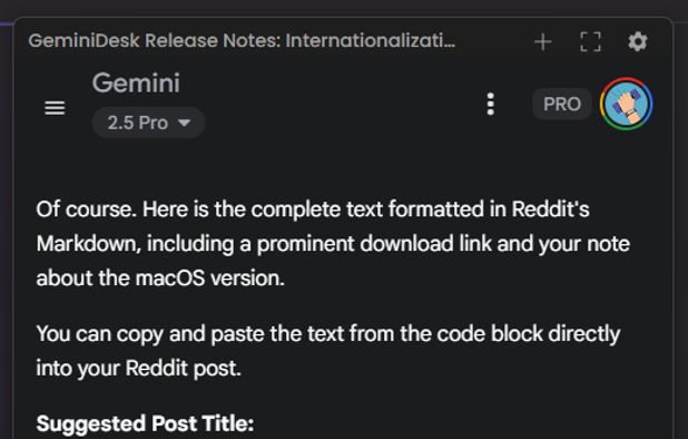 GeminiDesk: An unofficial Electron-based Gemini Desktop App for Google ...
