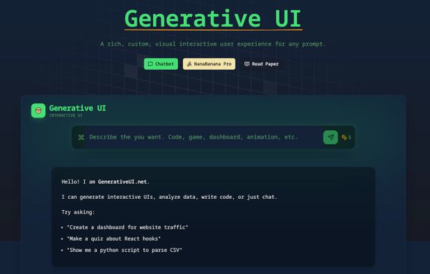Generaive UI: AI-crafted interactive experiences, generated instantly ...