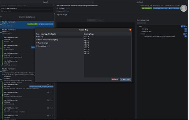 Gittyup: Graphical Git client designed to help you understand and ...