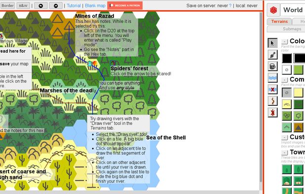 Hextml: Campaign management tool for tabletop RPGs and map drawing tool ...