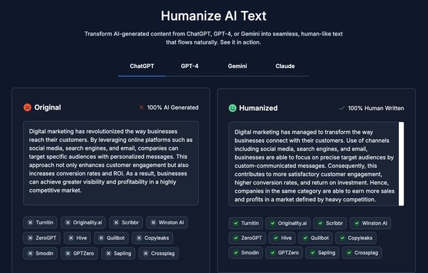 Humanize AI Text: Tool takes your AI-written text | AlternativeTo
