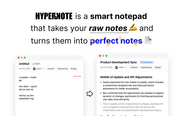 Hyprnote: Helps professionals with back-to-back meetings by turning ...
