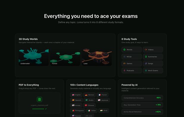 Lorea: The AI Study Game Generator | AlternativeTo