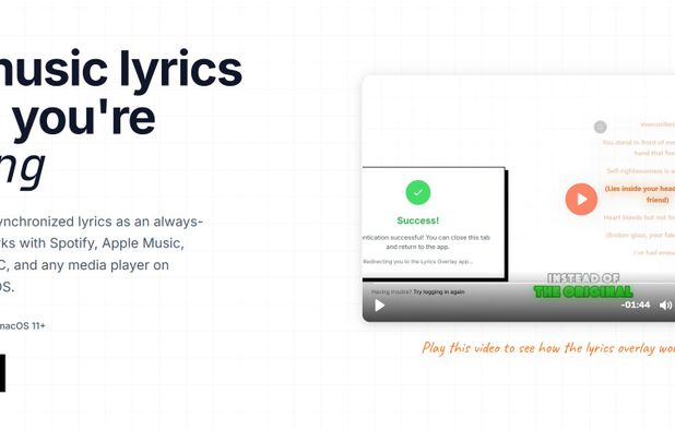 Lyric overlay: Desktop app that displays live-synced lyrics as an ...