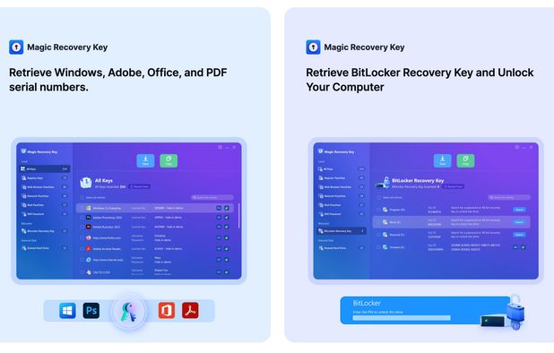 Magic Recovery Key: Locates Windows/Server licenses, recovers software ...