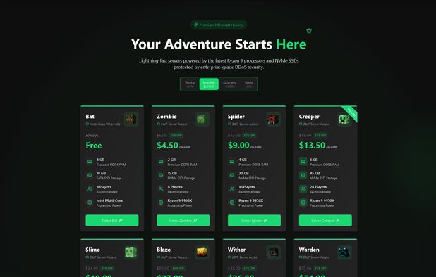 McServerHost: MCServerHost offers free and premium Minecraft server ...