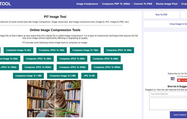 Pi7 Image Tool: Collection of some online tools like Image Compressor ...