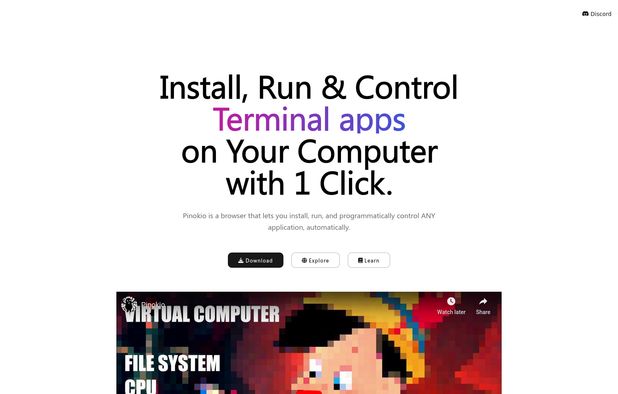 Pinokio: Browser that lets you install, run, and programmatically ...