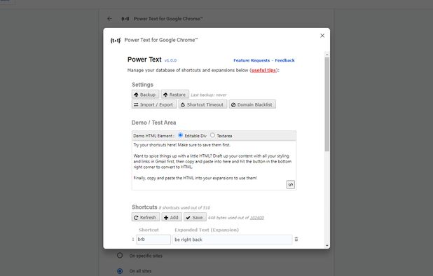 Power Text for Google Chrome: Based on the Auto Text Expander by ...