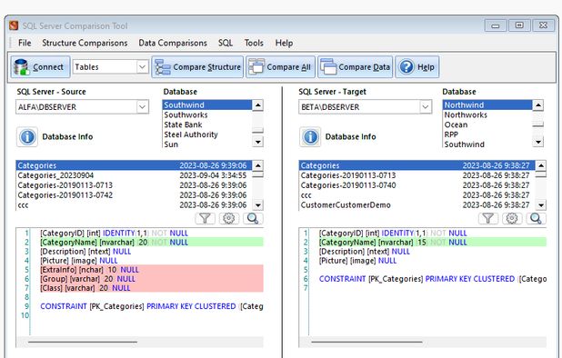SQL Server Comparison Tool: Compare SQL Server databases — schemas ...