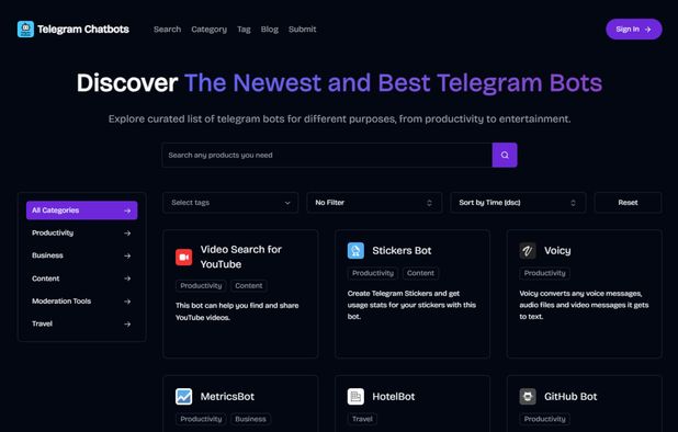Telegram Chatbots: Explore curated list of telegram bots for different ...