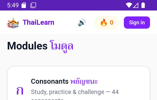 ThaiLearn: Free Thai language learning app with flashcards, audio ...