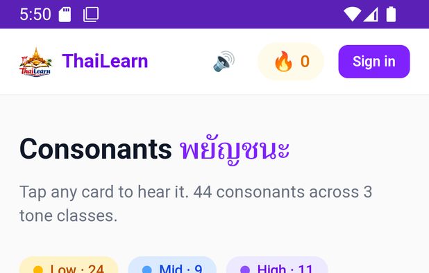 ThaiLearn: Free Thai language learning app with flashcards, audio ...