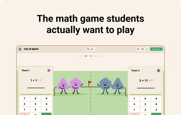 Tug of Math: A free, browser-based tug-of-war math game for interactive ...