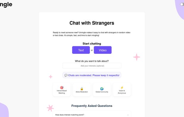 Umingle: A modern platform to chat with strangers instantly through ...