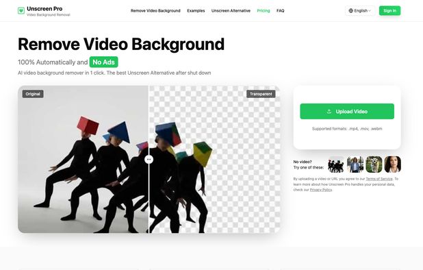 Unscreen Pro: AI video background remover for creators that works ...