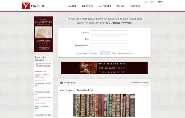 viaLibri: A search tool for literary treasures, meshing advanced search ...